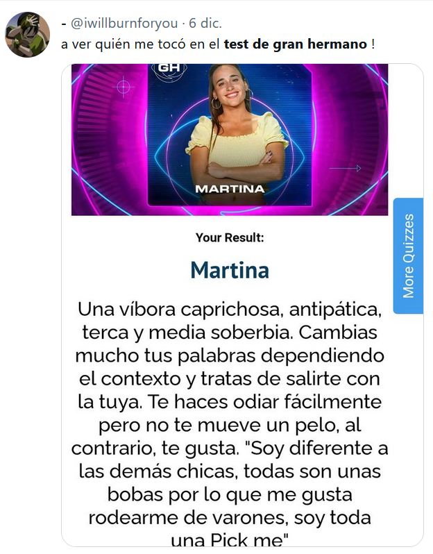 El test viral para saber qué participante de Gran Hermano 2022 sos
